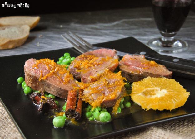 Magret de pato con salsa de naranja - L´Exquisit